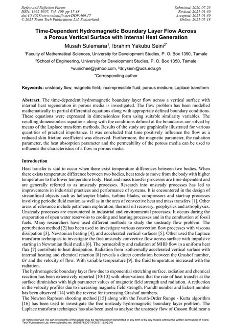 Pdf Time Dependent Hydromagnetic Boundary Layer Flow Across A Porous Vertical Surface With