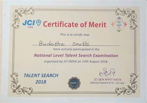 Sruthi Budatha On Linkedin National Jcl Faceprep Merit Exam