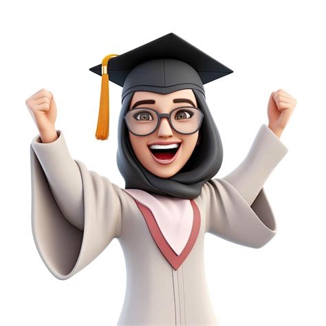 3d Illustration A Arab Female Happy After Graduation Ai Generated