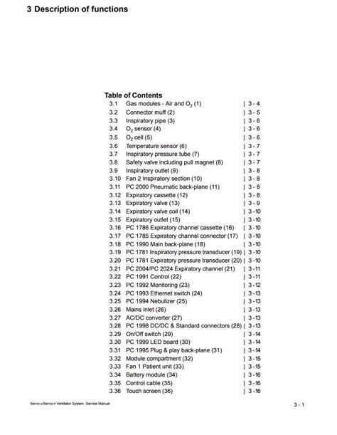 Service Manual Getinge Servo U Servo N Ventilator System