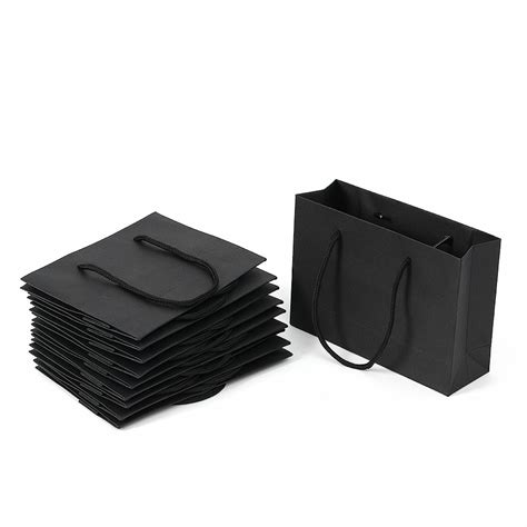 심플 무지 가로형 종이 쇼핑백 10p19x13cm 블랙 티몬