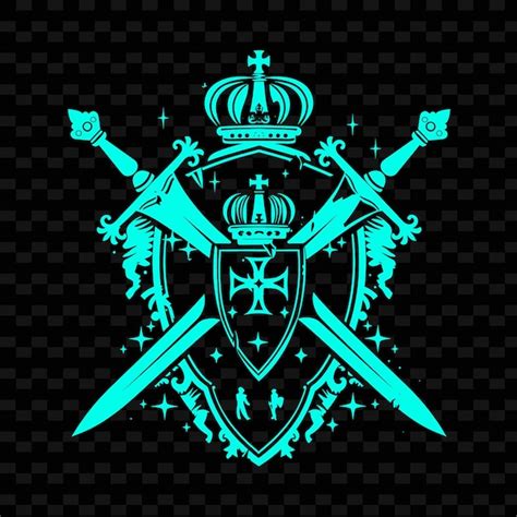 Regal Knight Crusader Order Emblem With Crosses And Swords F Creative