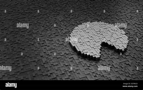 3d Rendering Metal Cubes In Shape Of Symbol Of Connection Circular Wires Light Silver Colored On