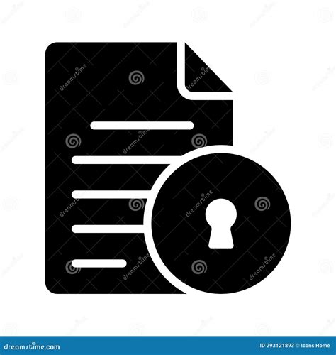 Locked Paper Encryption Documents Locked Documents Icon Vector Illustration Stock Vector