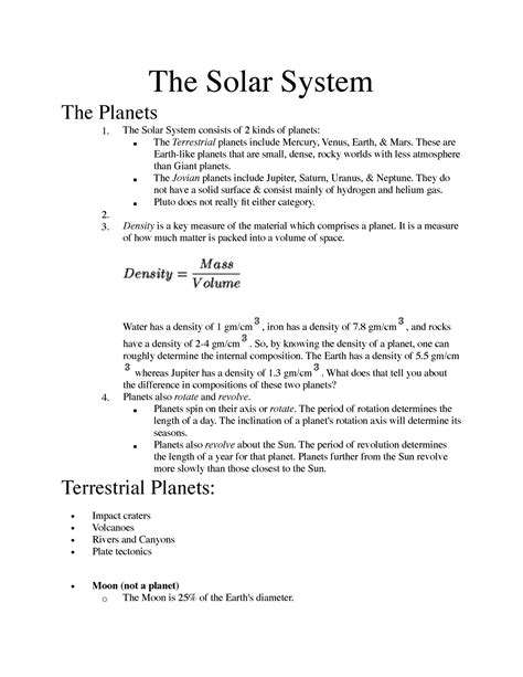 Astr 2 Astronomy Lecture Notes 2 The Solar System The Planets The
