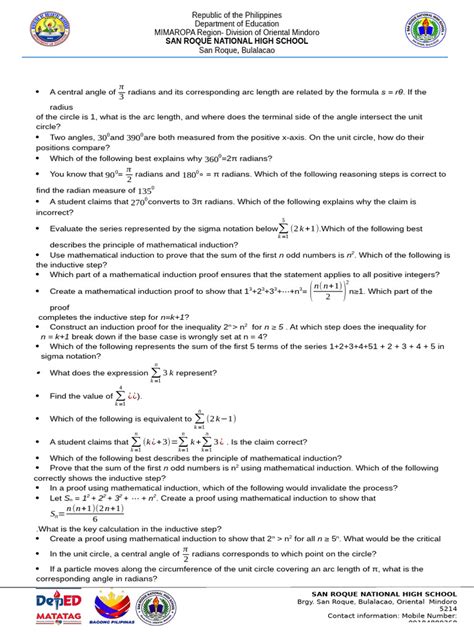 Pre Cal Reviewer 2 Pdf Mathematics Elementary Geometry