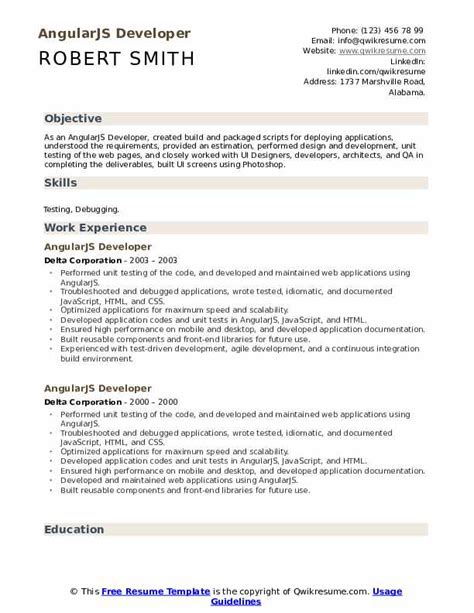 10 Angularjs Developer Resume Samples And Templates For 2025