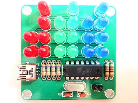 Binary Clock Kit With Red Green And Blue Lights Digital Clock Radio