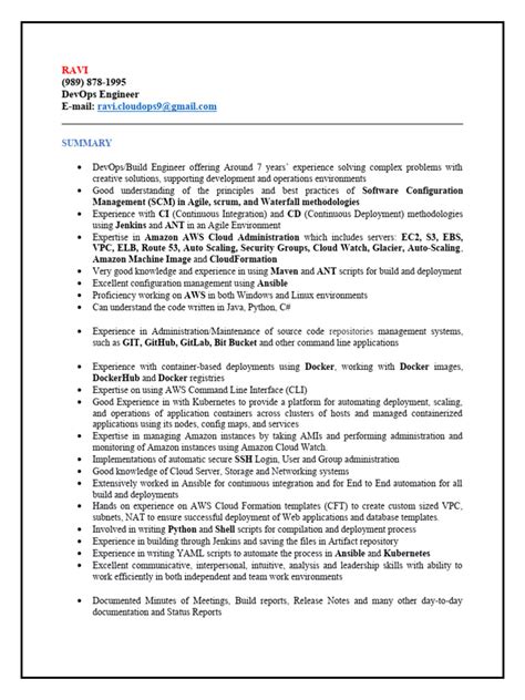 Ravi Devops Pdf Amazon Web Services Cloud Computing