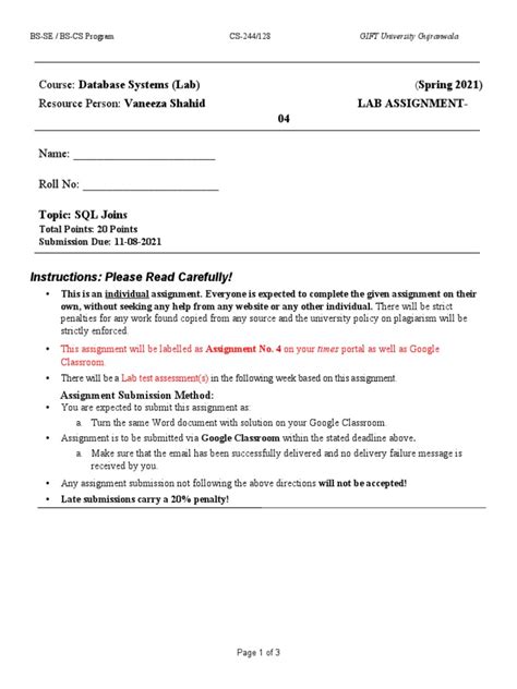Cs 244 Assignment 04 Joins Pdf Databases Information Technology