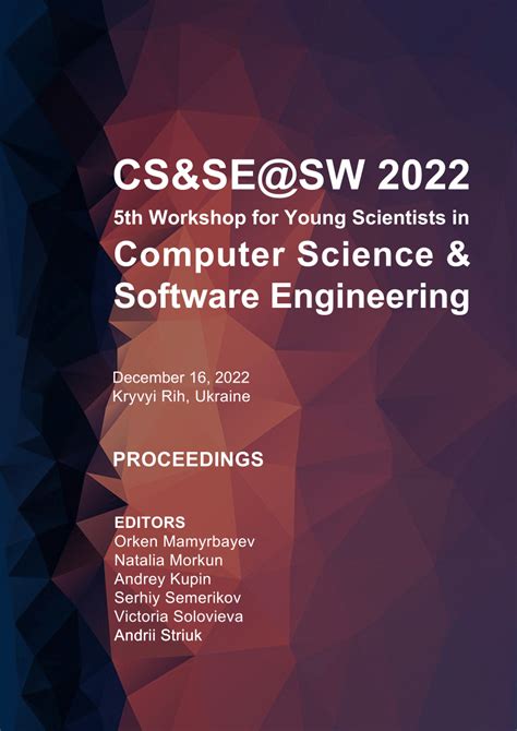 Pdf Proceedings Of The 5th Workshop For Young Scientists In Computer Science And Software