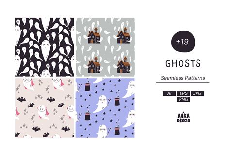 Ghost Patterns By Anka Drozd TheHungryJPEG