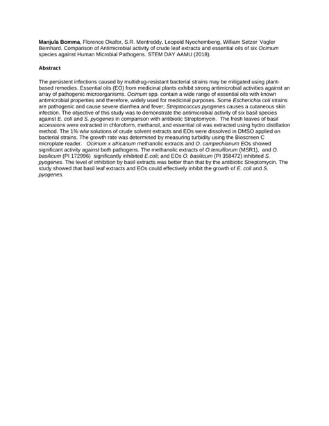 Pdf Comparison Of Antimicrobial Activity Of Crude Leaf Extracts And Essential Oils Of Six