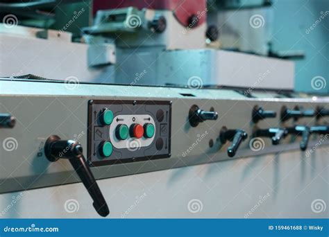 Control Panel With Buttons And Levers On Machine Stock Photo Image Of Machinery Wood