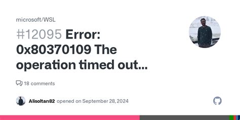 Error 0x80370109 The Operation Timed Out Because A Response Was Not