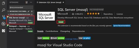 VSCode SQL Server Mssql Extension Monkey Consultancy