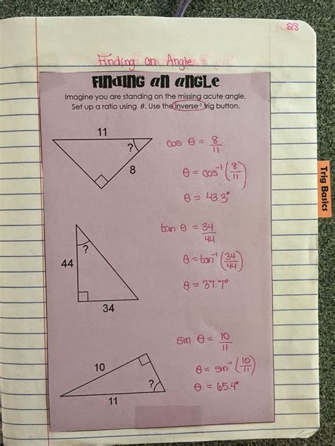 misscalcul8 trig unit 2 right triangle trig interactive notebook