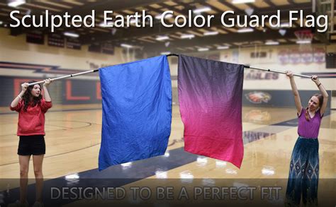 Spinning Color Guard Flag With Pole Orange Lightweight