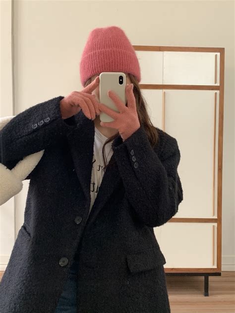 르몽드리 고퀄리티 국내제작 앙고라 소프트 핑크비니 니트 롱 비니 데일리 봄모자