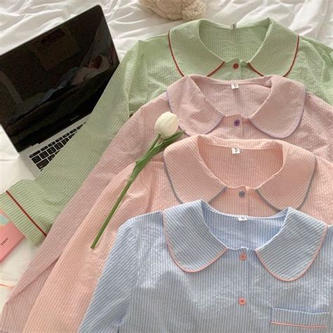 봄 둥근카라 스트라이프 잠옷세트 수면잠옷 파자마 홈웨어