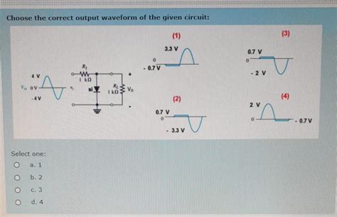 Solved Choose The Correct Output Waveform Of The Given