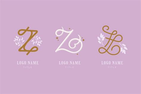 손으로 그린 Z 문자 로고 컬렉션 무료 벡터