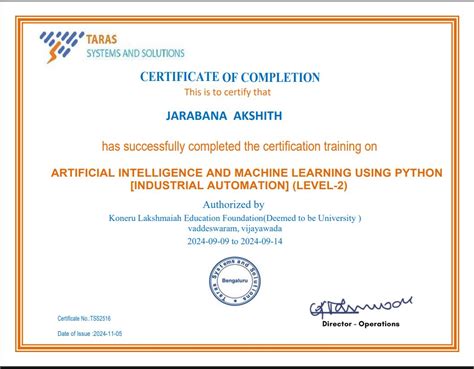 ai machinelearning python industrialautomation certification