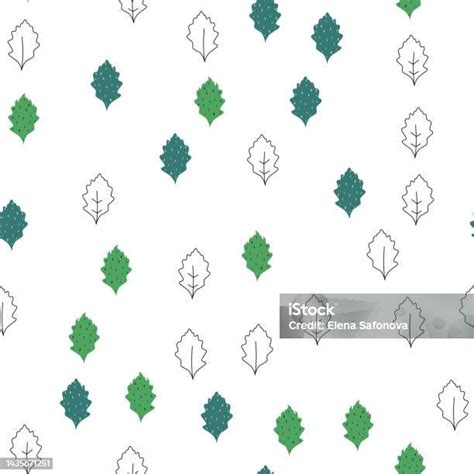 가을 잎 벡터 일러스트 레이 션 원활한 패턴 손으로 그린 다채로운 디자인 가을에 대한 스톡 벡터 아트 및 기타 이미지 가을 계절 귀여운 Istock