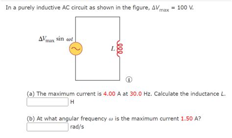 solved in a purely inductive ac circuit as shown in the