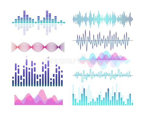 Un Sistema De Elementos Con La Vibración Del Sonido Ilustración Del