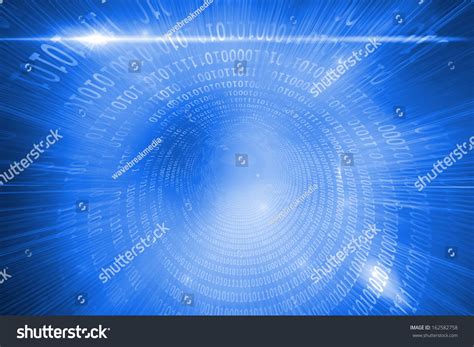 Glowing Futuristic Binary Code Spiral On Stock Illustration 162582758