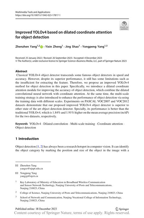 Improved Yolov4 Based On Dilated Coordinate Attention For Object
