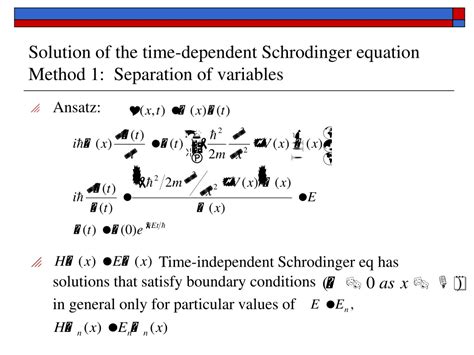 PPT Time Dependent Schrodinger Equations And Solutions PowerPoint Presentation ID