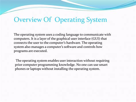 Ppt Of Features Of Operating Systempptx Operating Systems Computer