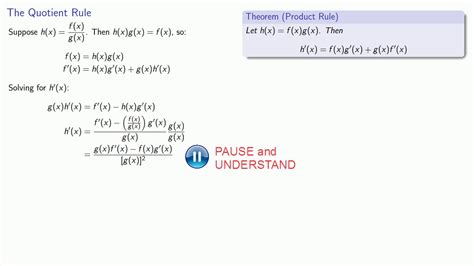 The Product And Quotient Rule Youtube