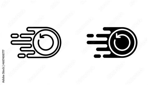 Fast Recovery Info Line Icon Backup Data Sign Restore Timer Symbol On White Background Stock