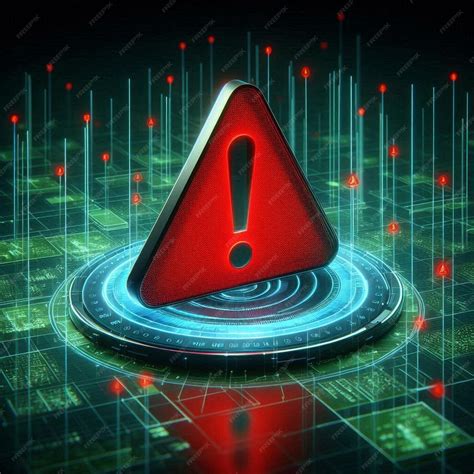 Warning Sign With A Red Alert Icon Illustration Premium Ai Generated