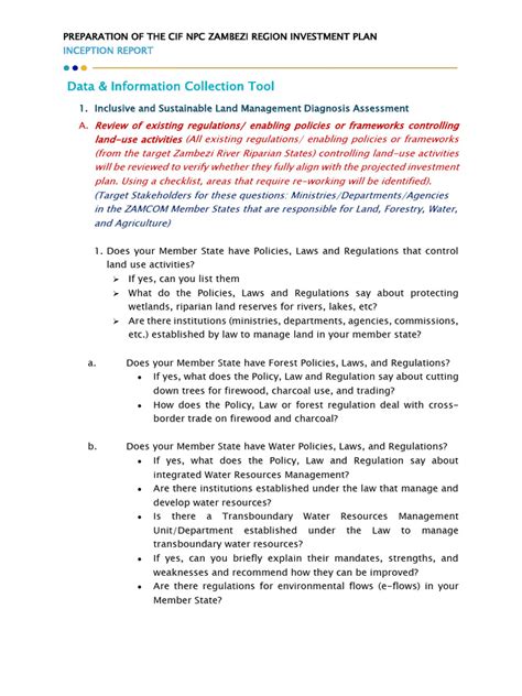 Data And Information Colection Tool Npc Pdf Natural Resource