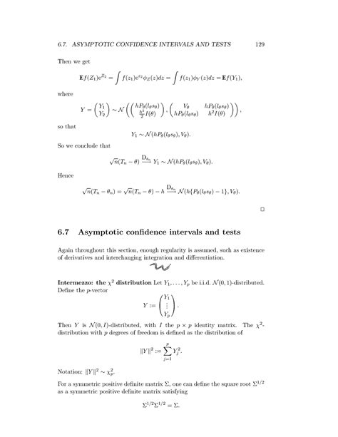 Mathematics Statistics I 33 6 Asymptotic Confidence Intervals And Tests 129 Then We Get Eif