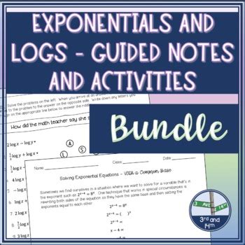 Exponentials And Logarithms Guided Notes And Activity Bundle By Rd And Th