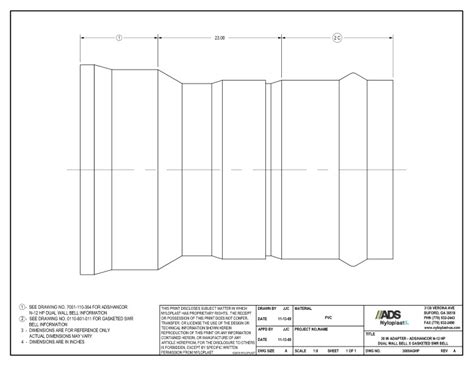 30 Adapter Hp Bell X Gasketed Swr Bell Nyloplast Detail