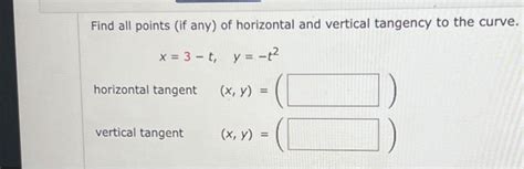Solved Find All Points If Any Of Horizontal And Vertical Chegg Com