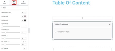 how to use the table of content widget of elementor themeoo