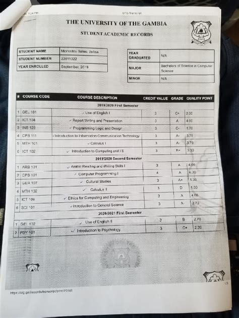 University Transcript Computer Science Studocu
