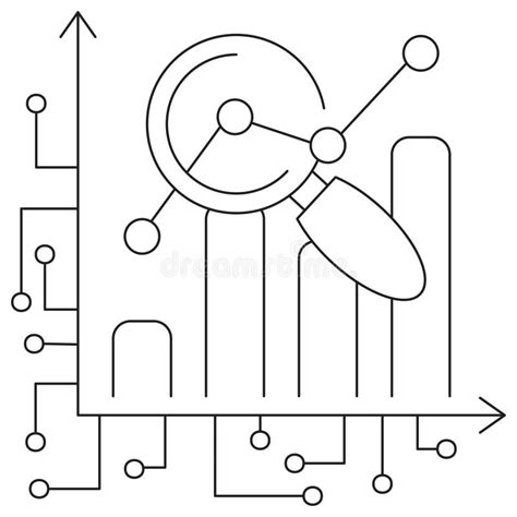 ai data chart icon simple outline black vector pictogram with thin lines stock illustration