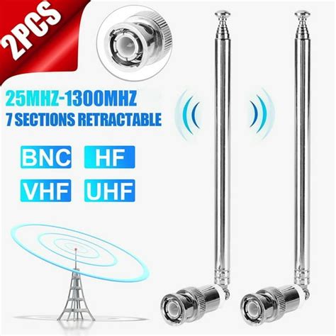 2 Pack Bnc Radio Antenna Retractable Bnc Antenna Frequency Range