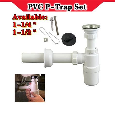 Pvc P Trap Set For Lavatory Plastic P Trap For Kitchen Sink Shopee Philippines