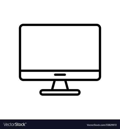 Desktop Computer Monitor Line Style Icon Vector Image