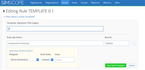 Rule Templates Simscope Knowledge Base
