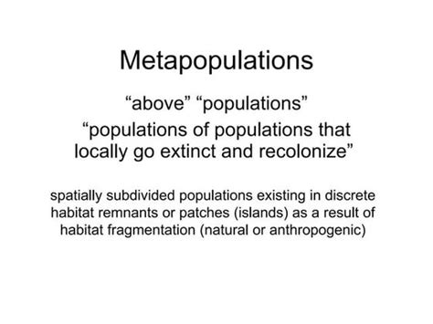 Metapopulation Ppt